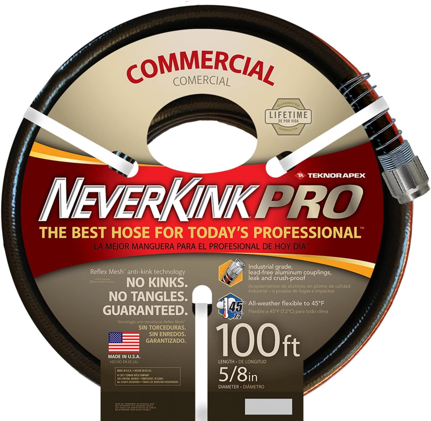 Teknor Apex Neverkink, 8844-100, PRO Water Hose, 5/8-in x 100-feet,Black - Walmart.com