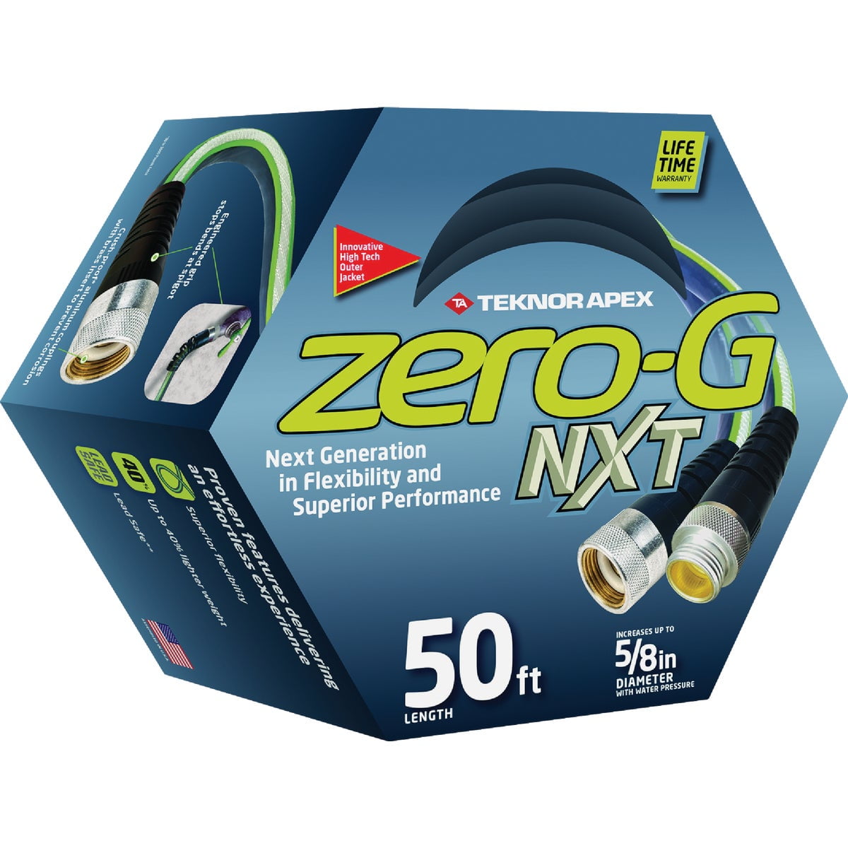 Teknor Apex Zero-G 5/8 in. D X 50 ft. L Heavy Duty Garden Hose ...
