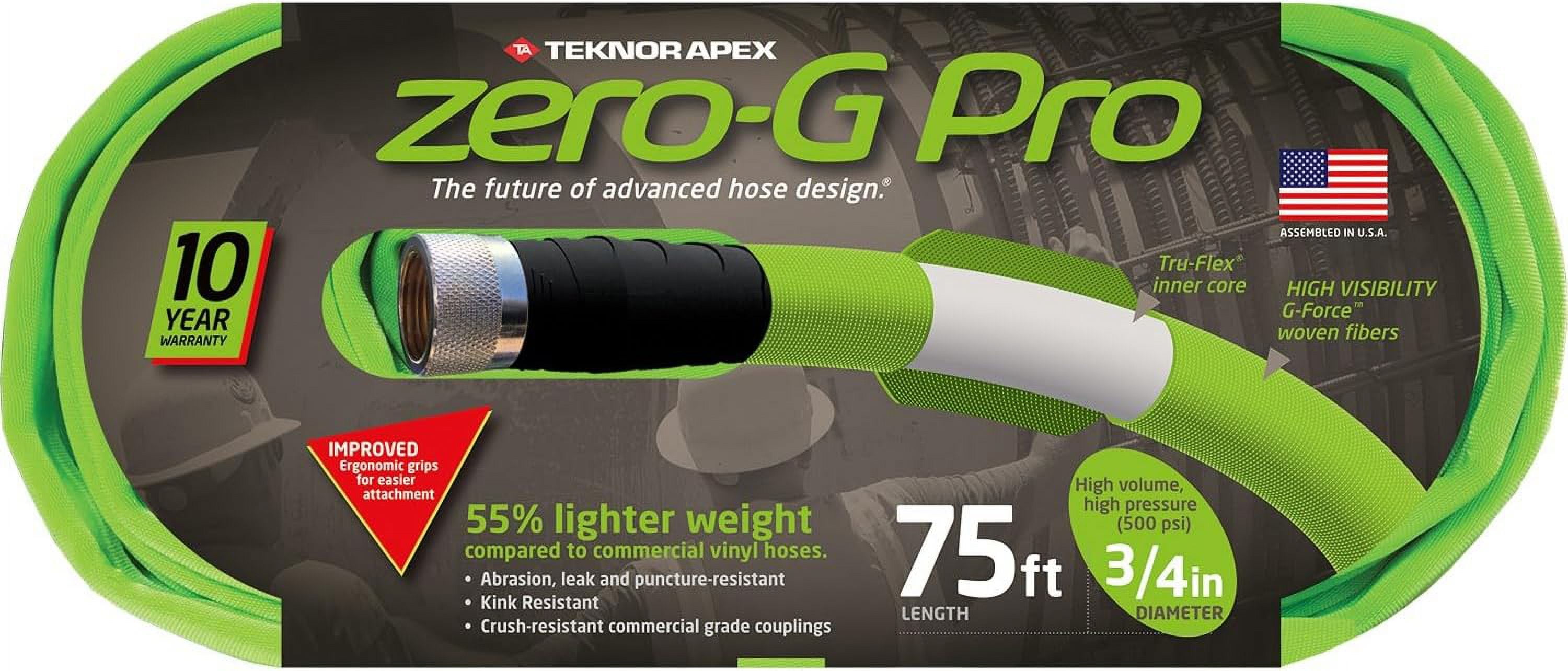 Teknor Apex zero-G NeverKink Durable Kink Free Garden Hoses (zero-G Pro, 3/4" x 75') - Walmart.com