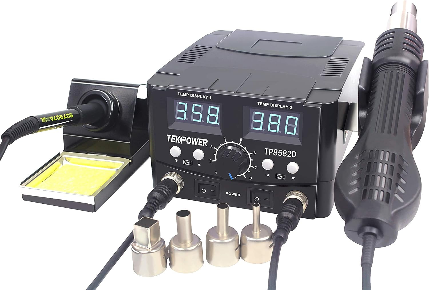Tekpower TP8582D 2-in-1 70W Soldering Iron and 750W SMD Hot Air Rework ...