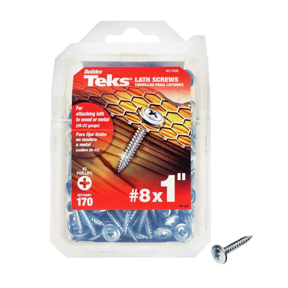 Teks 21508 Truss-Head Phillips Sharp-Point Lath Screws, #8 x 1", 170 ...