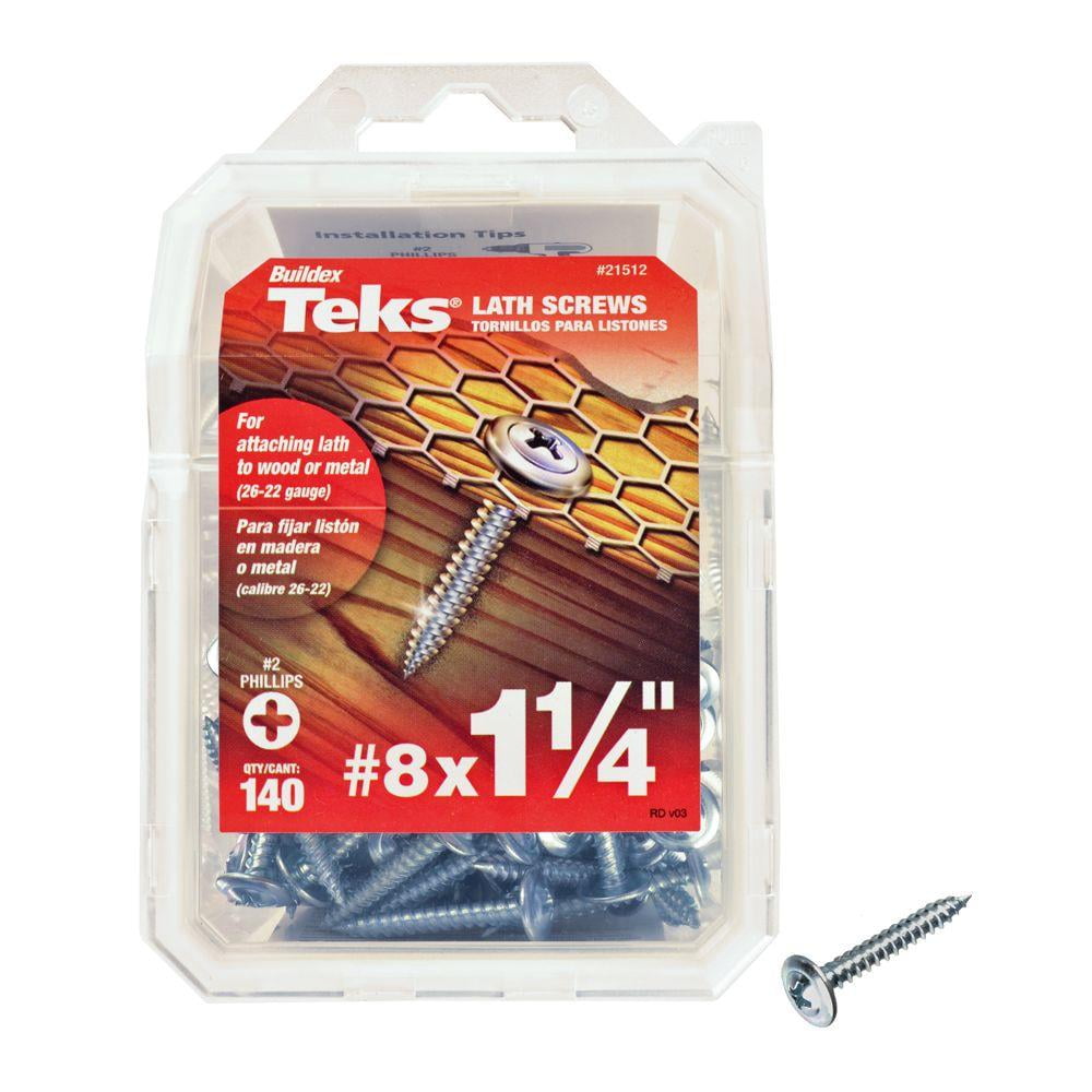 Teks 21512 Truss-Head Phillips Sharp-Point Lath Screws, #8 x 1-1/4 ...