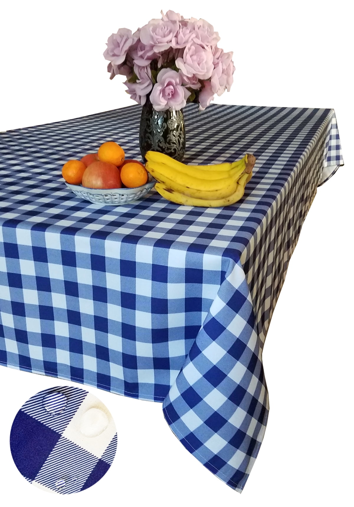 TEKTRUM Waterproof 70"x120" Classic Blue and White Checker Polyester ...