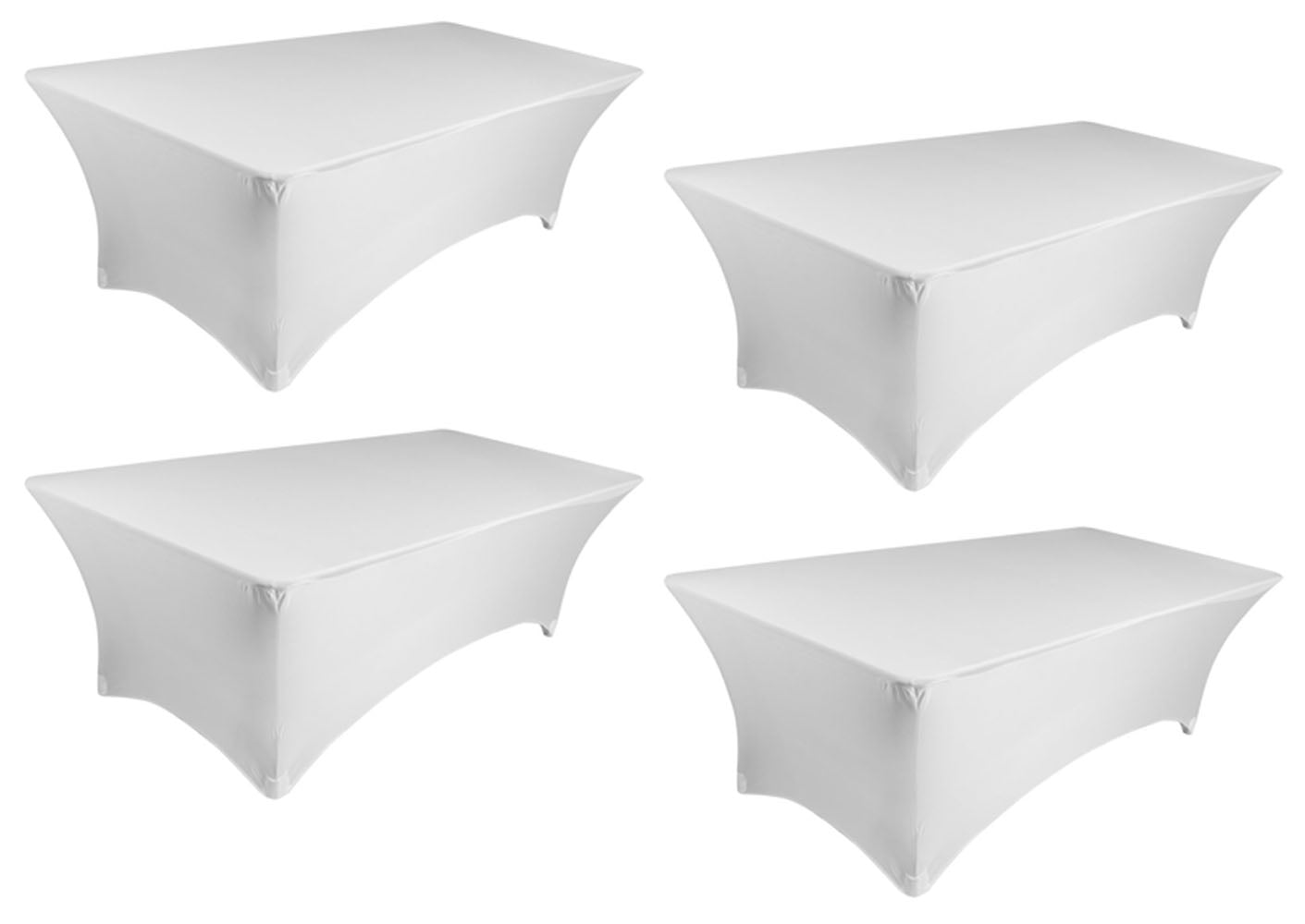 Tektrum 4 Pack 8 Ft Long Rectangular Stretch Tablecloth DJ Jacket Cover ...