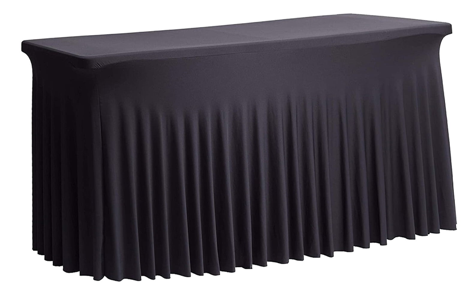 Tektrum 6 ft Long Rectangular Stretch Tablecloth Table Skirt, One-Piece ...