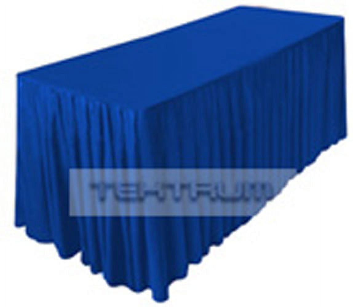 Tektrum 6ft 6 ft long 30" x 29" Long Fitted Blue Table Skirt - Walmart.com