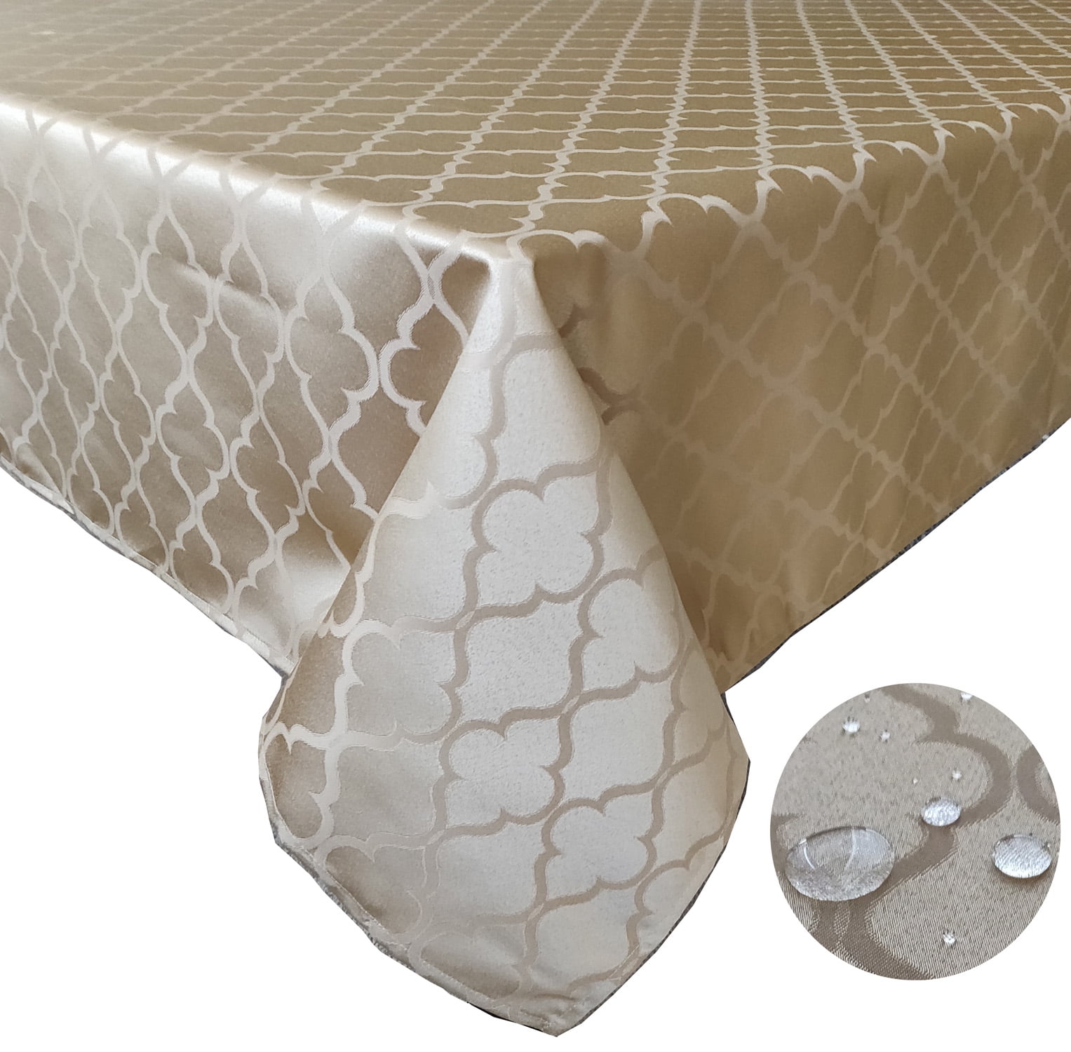 Tektrum 70 X 70 inch Square Moroccan Flower Jacquard Tablecloth Table ...