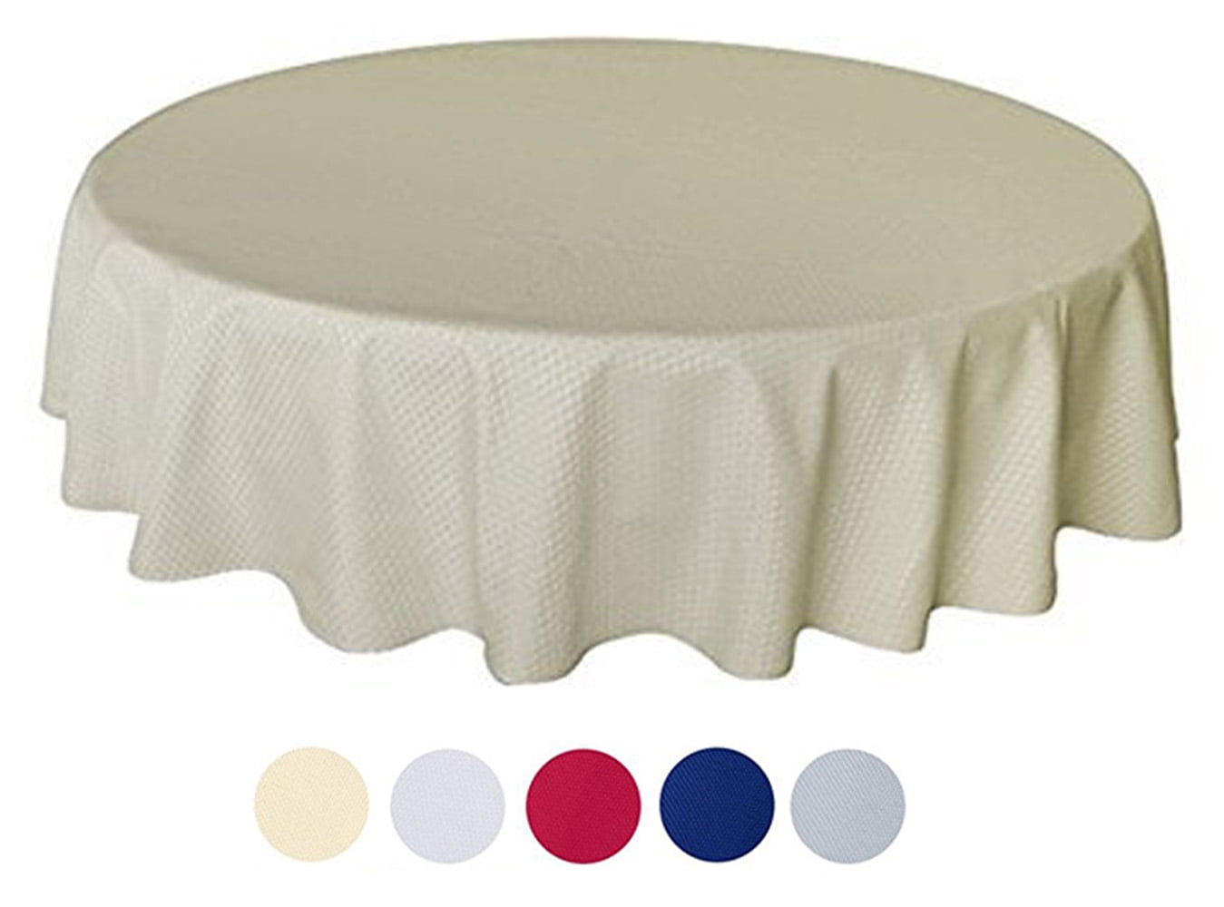 Tektrum 70 inch Round Elegant Waffle Weave Check Jacquard Tablecloth ...