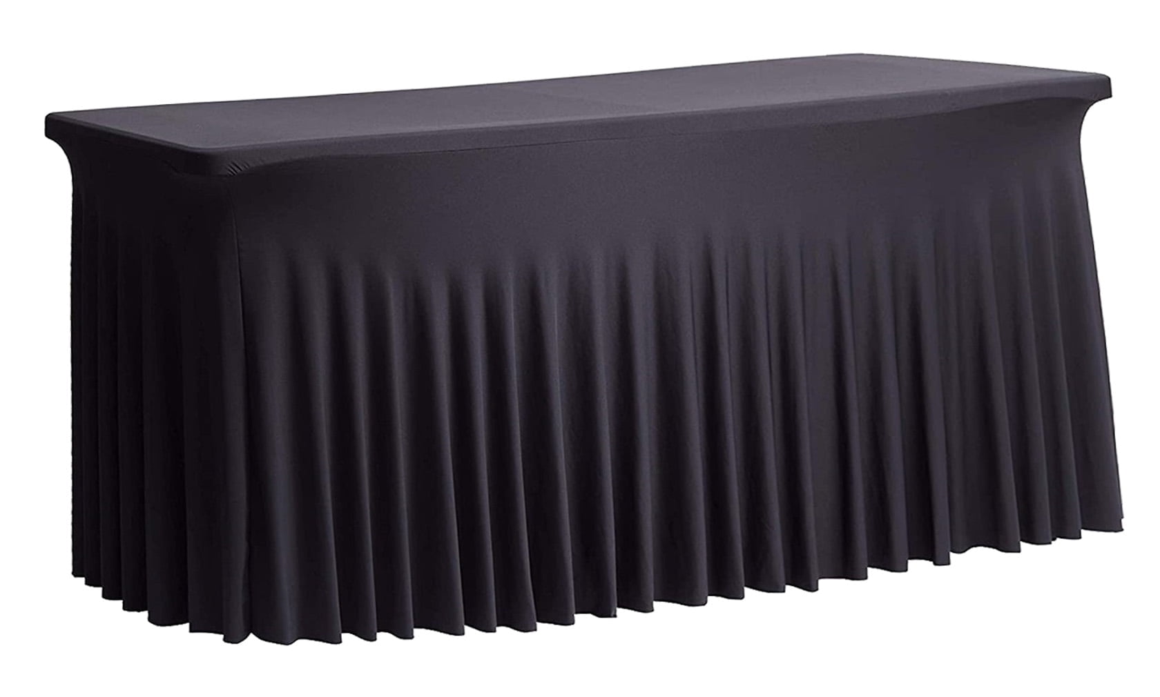Tektrum 8 ft Long Rectangular Stretch Tablecloth Table Skirt, One-Piece ...