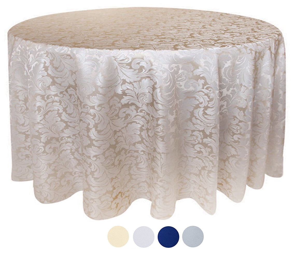 Tektrum 90 inch Round Damask Jacquard Tablecloth Table Cover ...