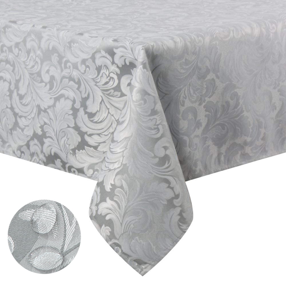Tektrum 60x120 inch Damask Tablecloth - Waterproof, Stain Resistant ...