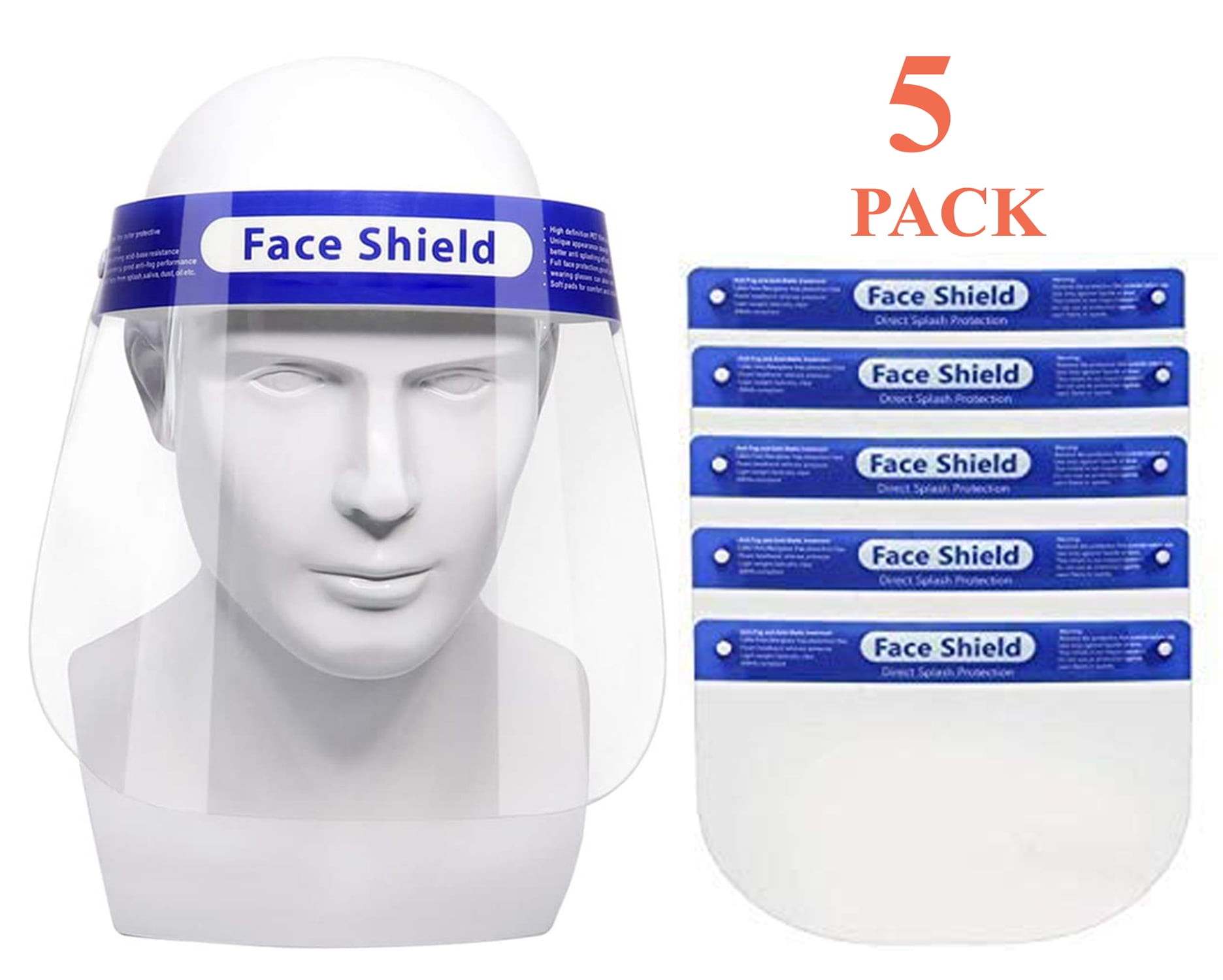 Tektrum Safety Face Shield, Reusable Face Protective Visor, Protection ...