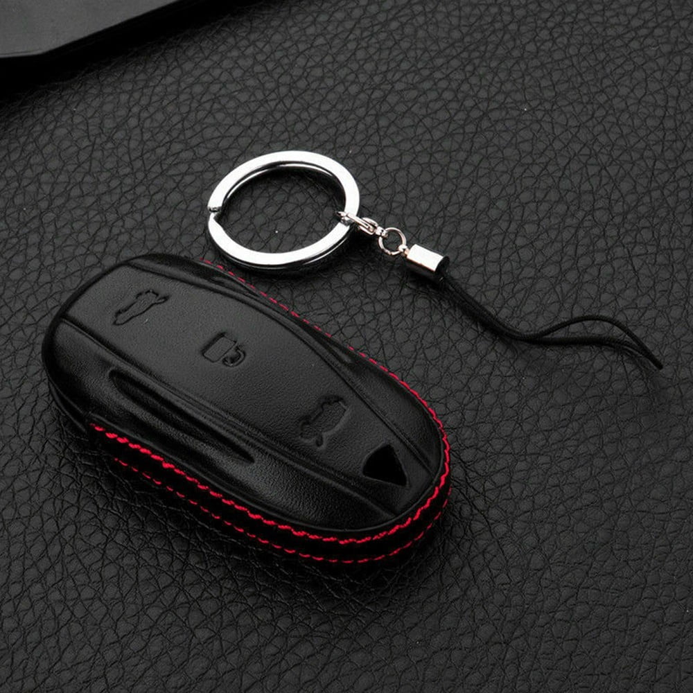 Tekuisi 1*PCS Fit for Tesla- Models S/X Fob Covers Leather Key Pocket ...