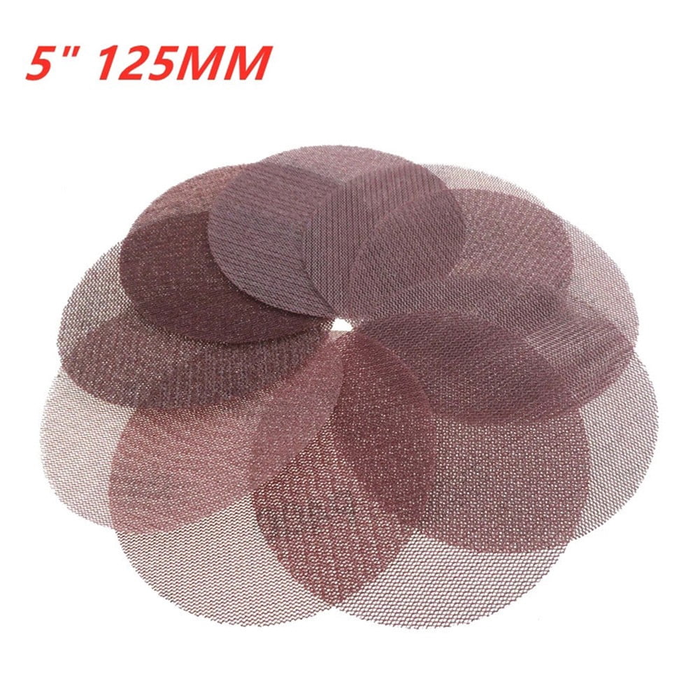 zhihehui 10 sheets 5 Inch Mesh Sanding Discs Dust Free Sandpaper 80 to ...