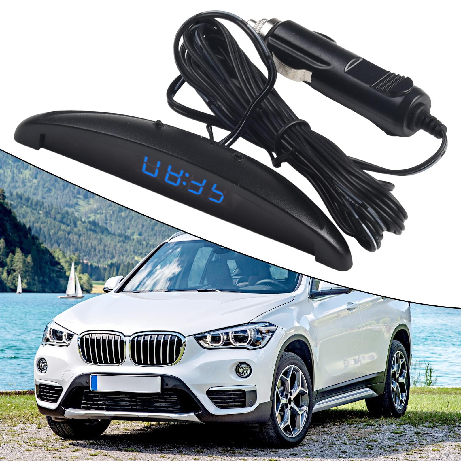 Tekuisi 12V Digital LED Alarm Auto Electronic Car Clock Voltmeter ...