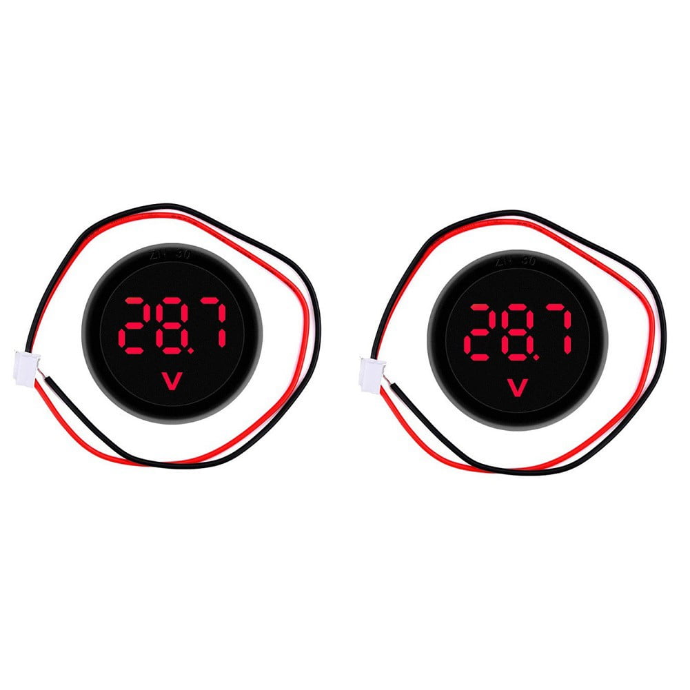 Tekuisi 2 Pieces Waterproof Digital Voltmeter for DC 4V to 100V Vehicle ...