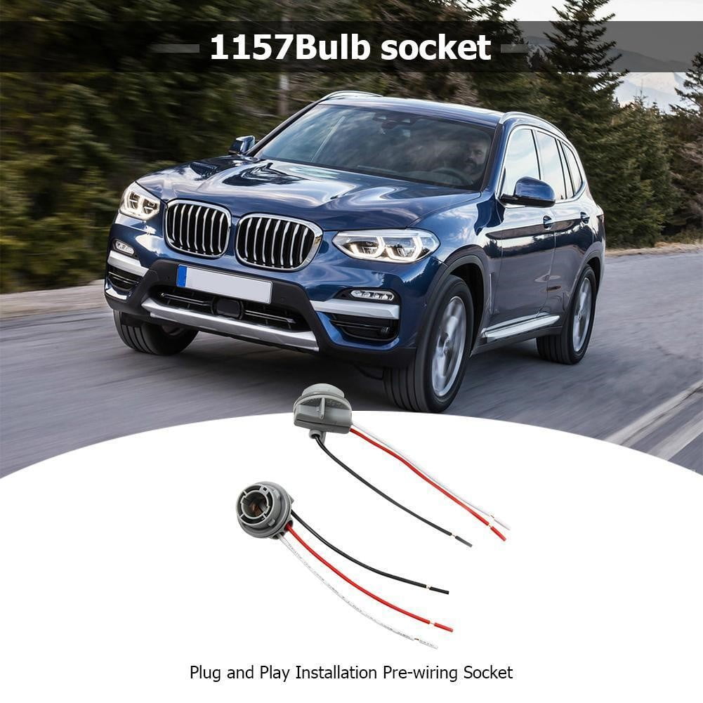 Tekuisi 2x Car 1157 Bulb Socket BAY15D Lamps Holder 12V Adapter Base ...