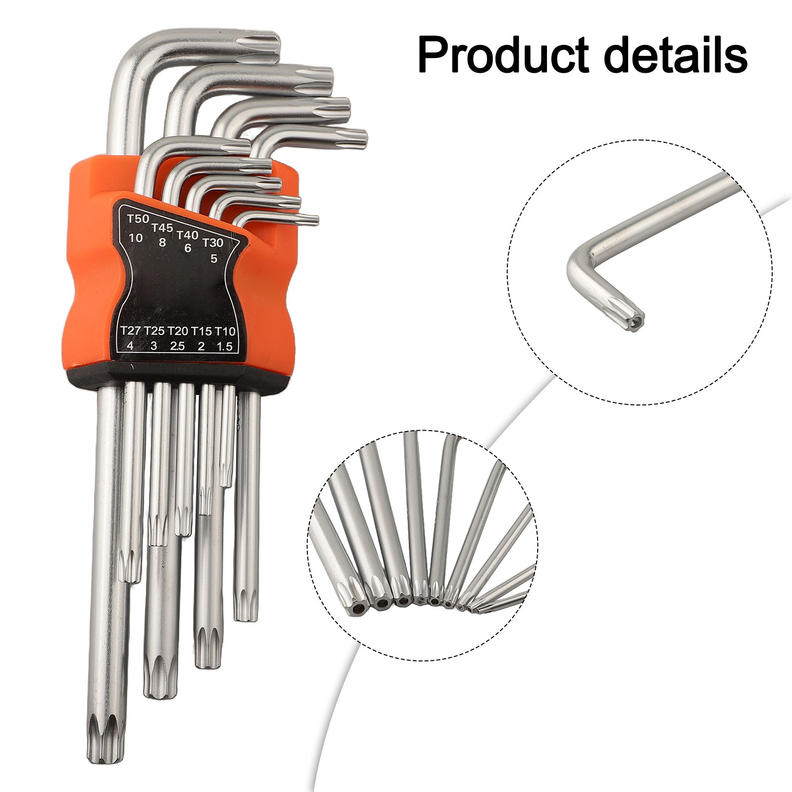 Tekuisi 9-Pack L-Type Double Head Screwdriver Hex Wrench Set Rice Head ...