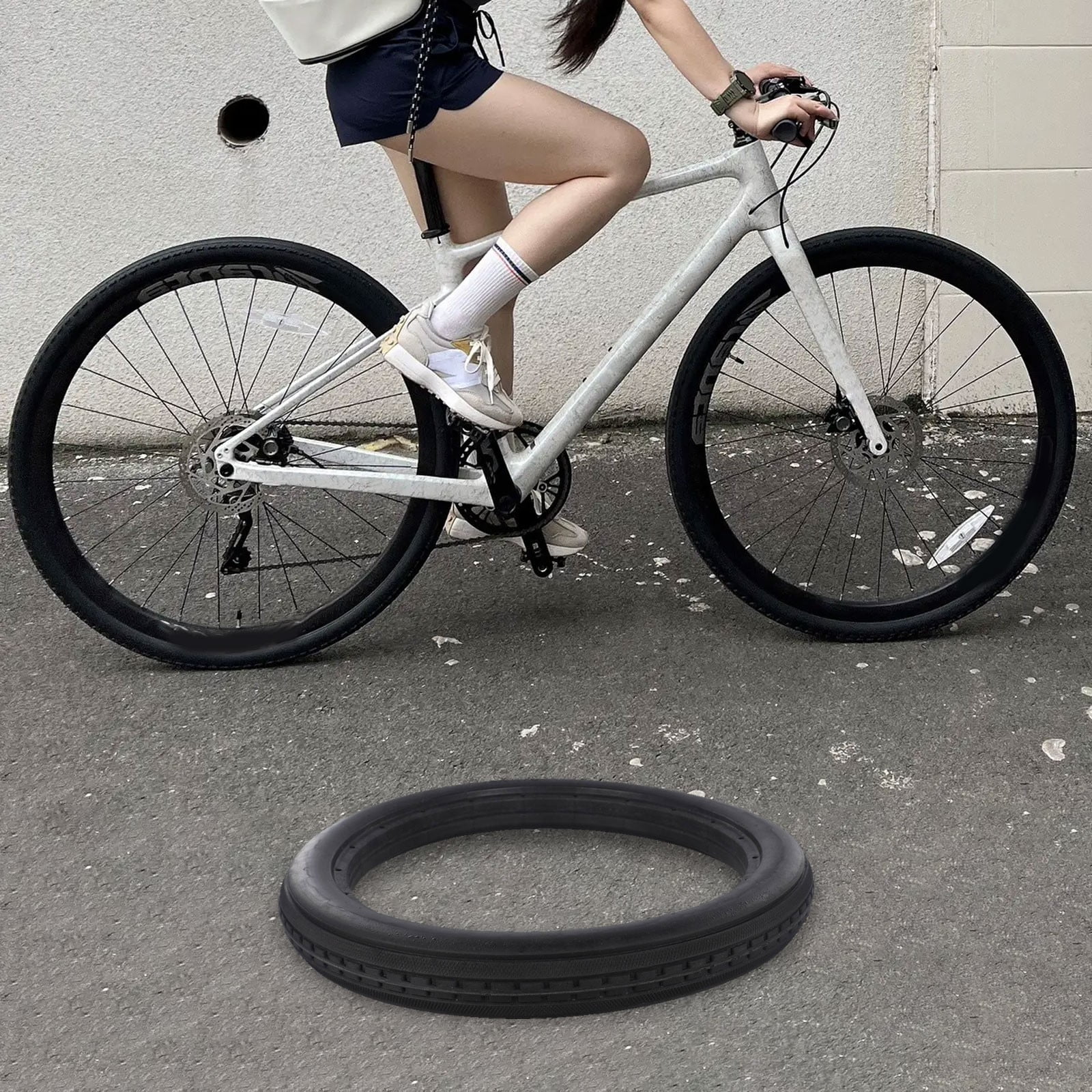 Tekuisi Bicycle Rubber Solid Tire 14x1.75 Solid Tire Non-inflatable Explosion-proof 14 Inch ...