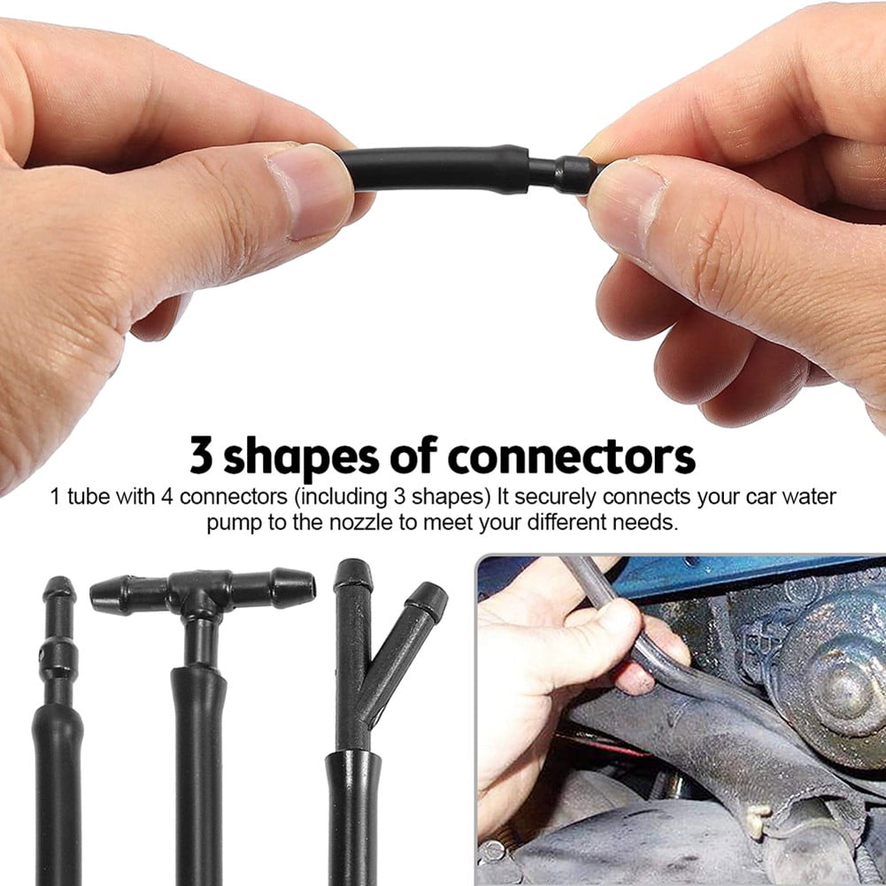 Tekuisi Car Windshield Wiper Washer Nozzle Spray Jet Kit Fluid Hose Car ...