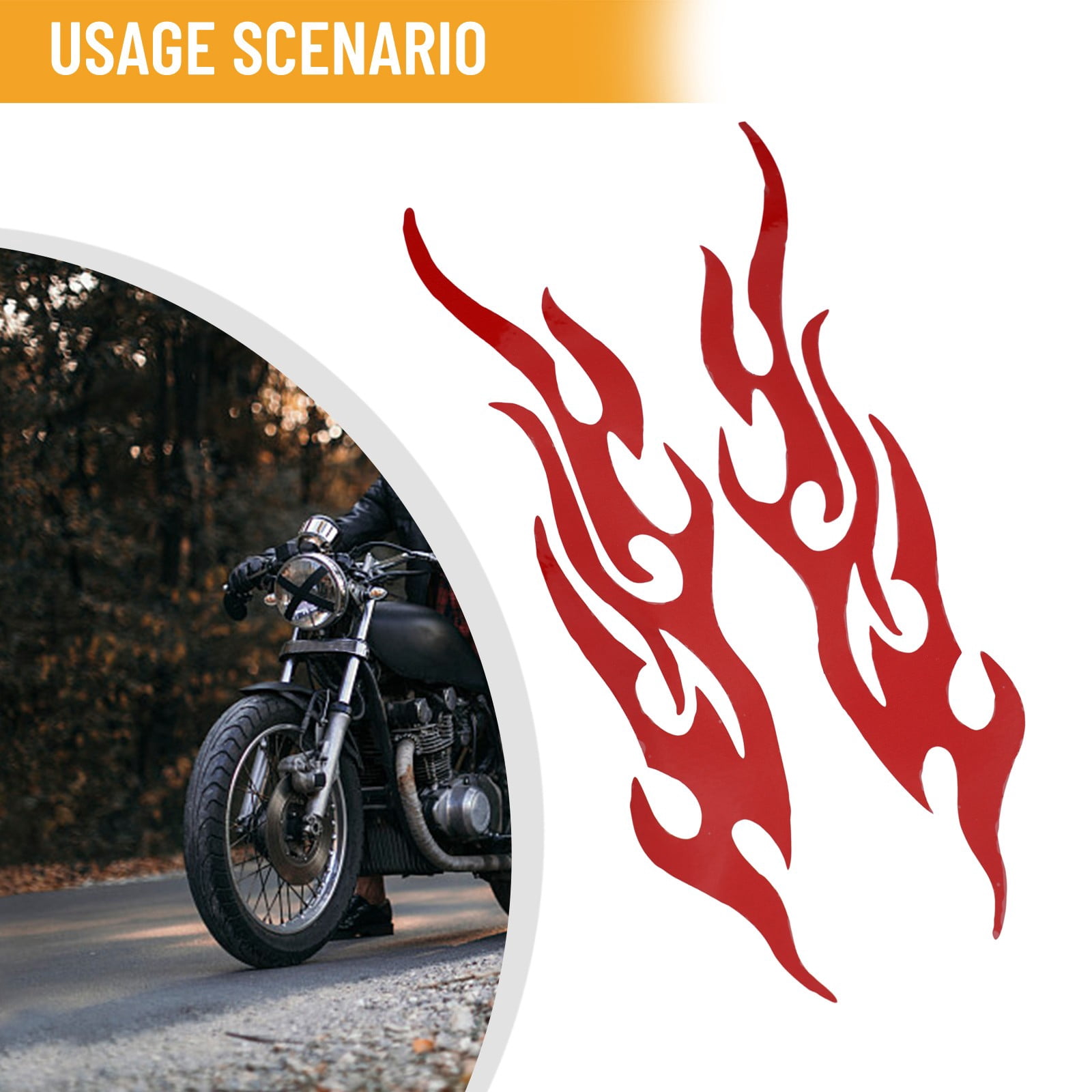 Tekuisi D-I-Y Flame Vinyl Decal Sticker Waterproof for Car Motorcycle ...