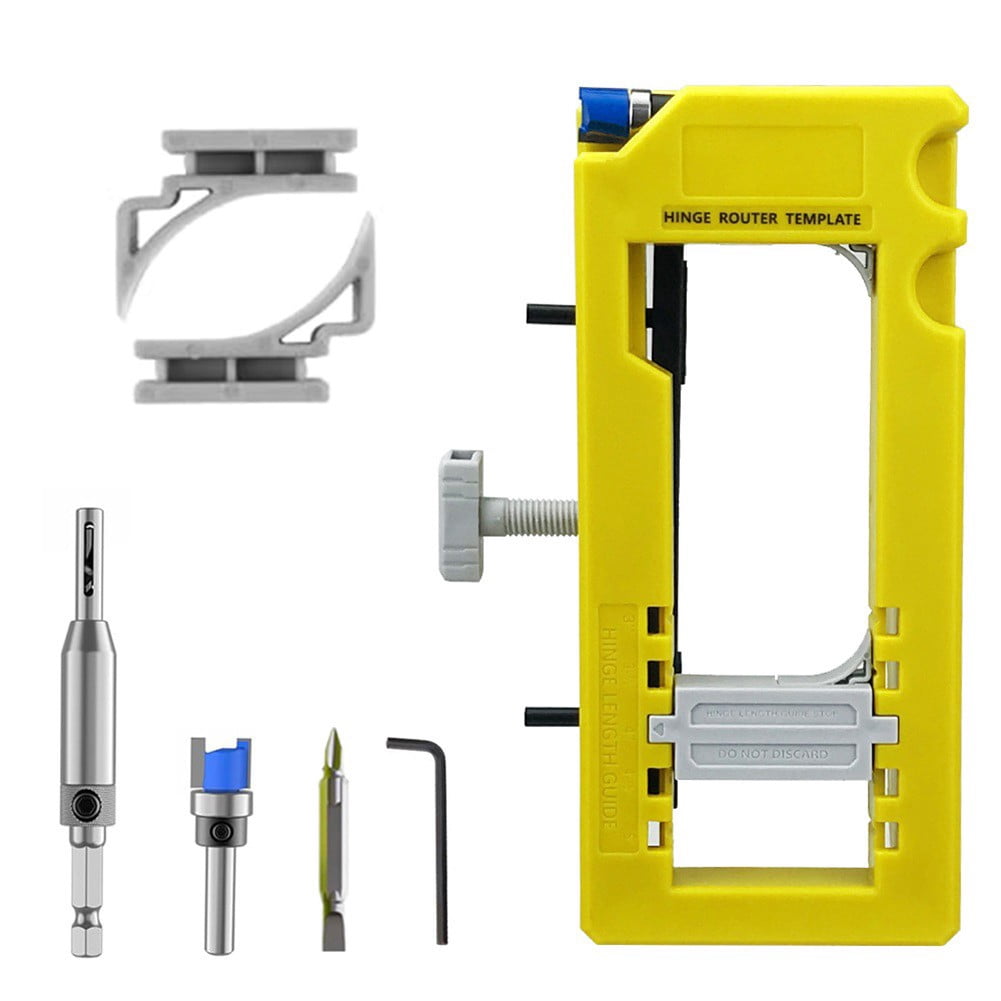 Tekuisi Door Hinge Installation Kit Router Template with Non-slip Pads ...