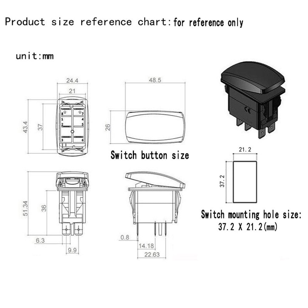 Tekuisi Part Switch Rocker Switch Pickup Practical Tractor Turn Signal ...