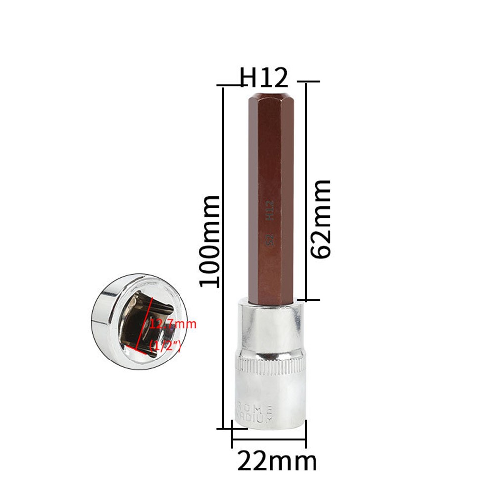 zhihehui Professional Grade Metric Hexagon Socket Drive Bit 100mm ...