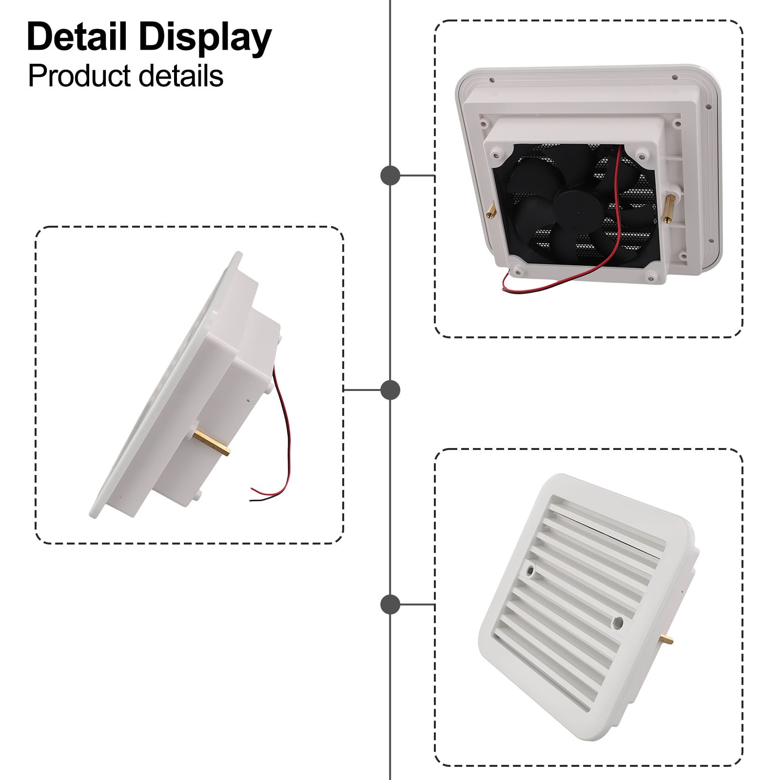 Tekuisi Side Air Vent Ventilation Cooling Exhaust Fan 12V White for RV ...