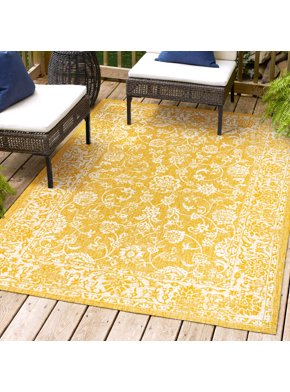 Outdoor Rugs in Patio & Outdoor Decor | Yellow - Walmart.com