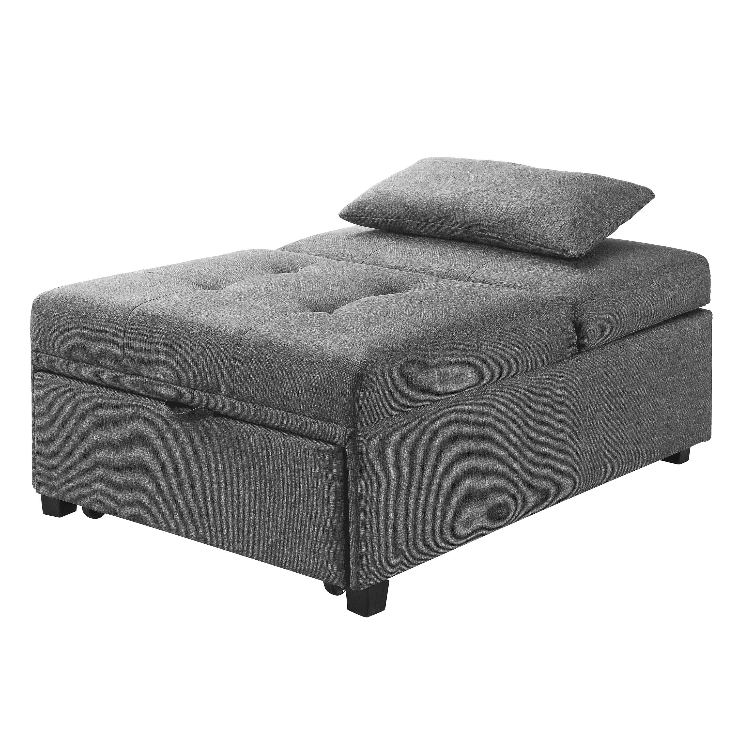 Tela Fabric Tufted Futon Ottoman, Gray - Walmart.com