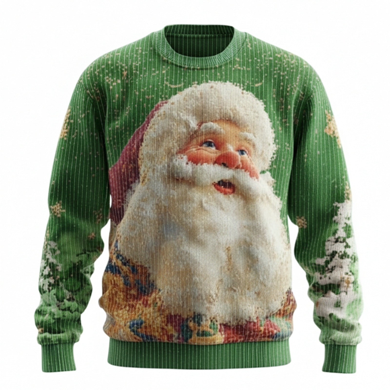 Telankuip Santa Christmas Sweatshirts for Men Funny 3D Print Long ...