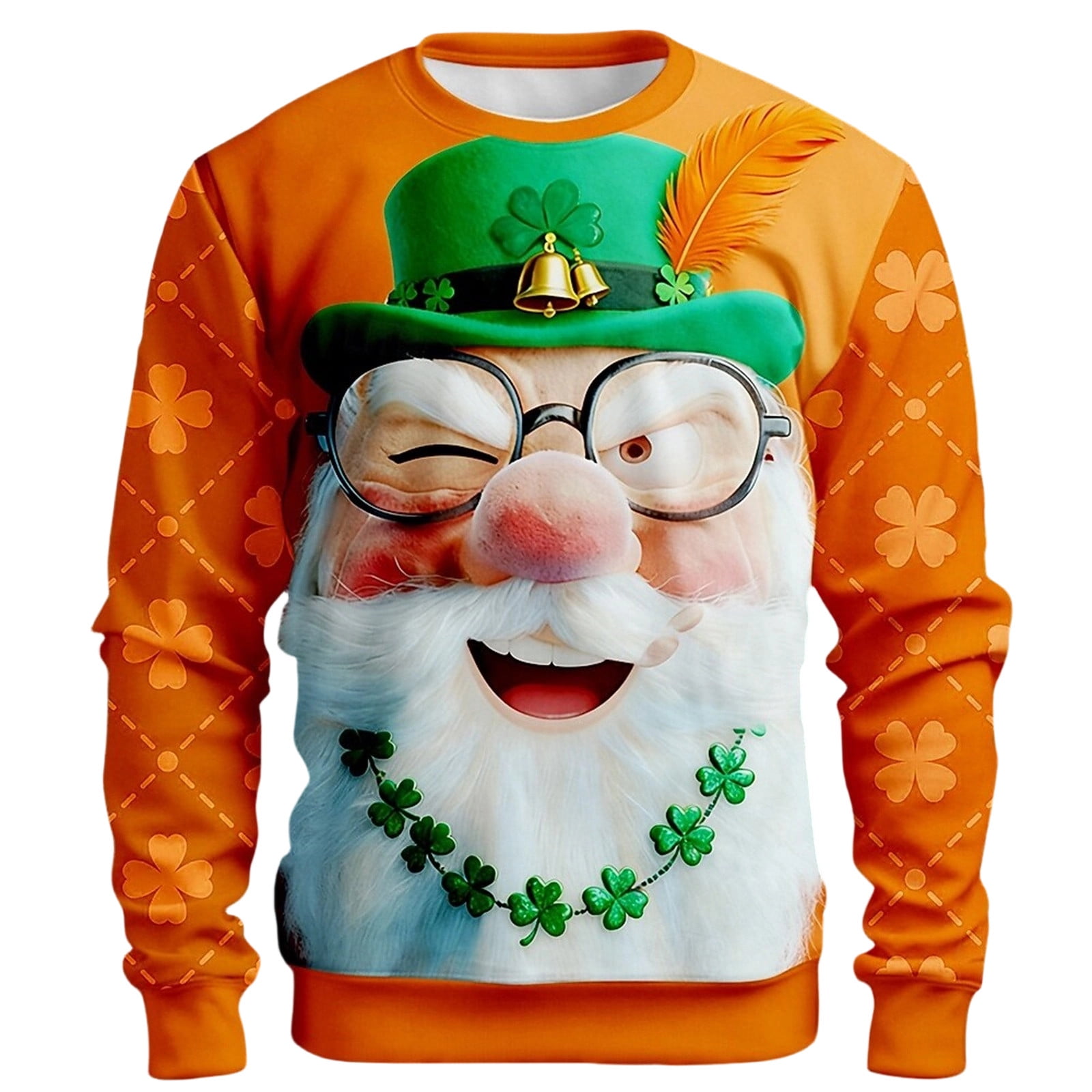 Telankuip St Patricks Day Sweatshirts for Men 2026 Trendy Visual 3D ...