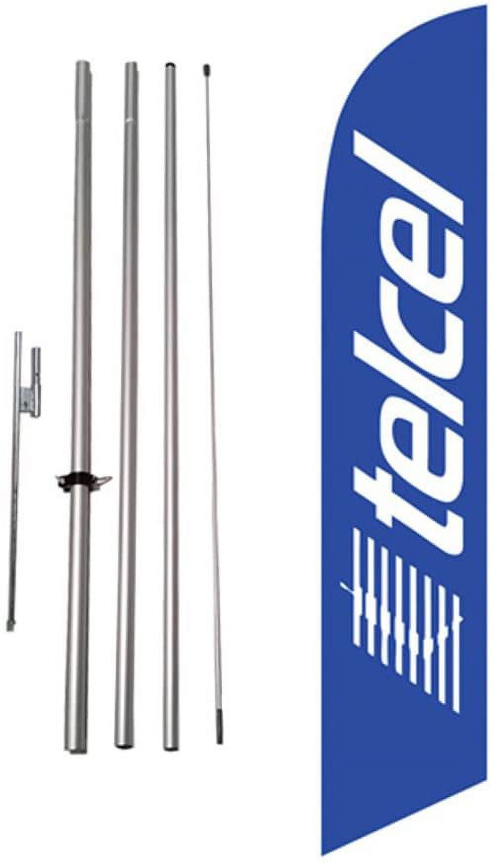 Telcel Advertising Feather Banner Swooper Flag Sign with Flag Pole Kit ...