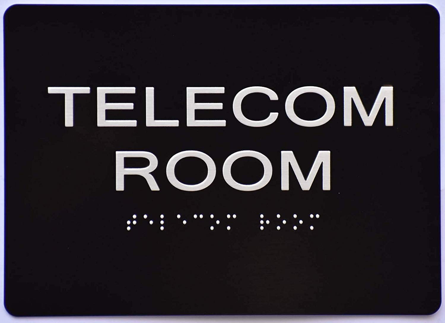 Telecom Room Sign -Black(Aluminium, Black/Silver,Size 5x7) The ...