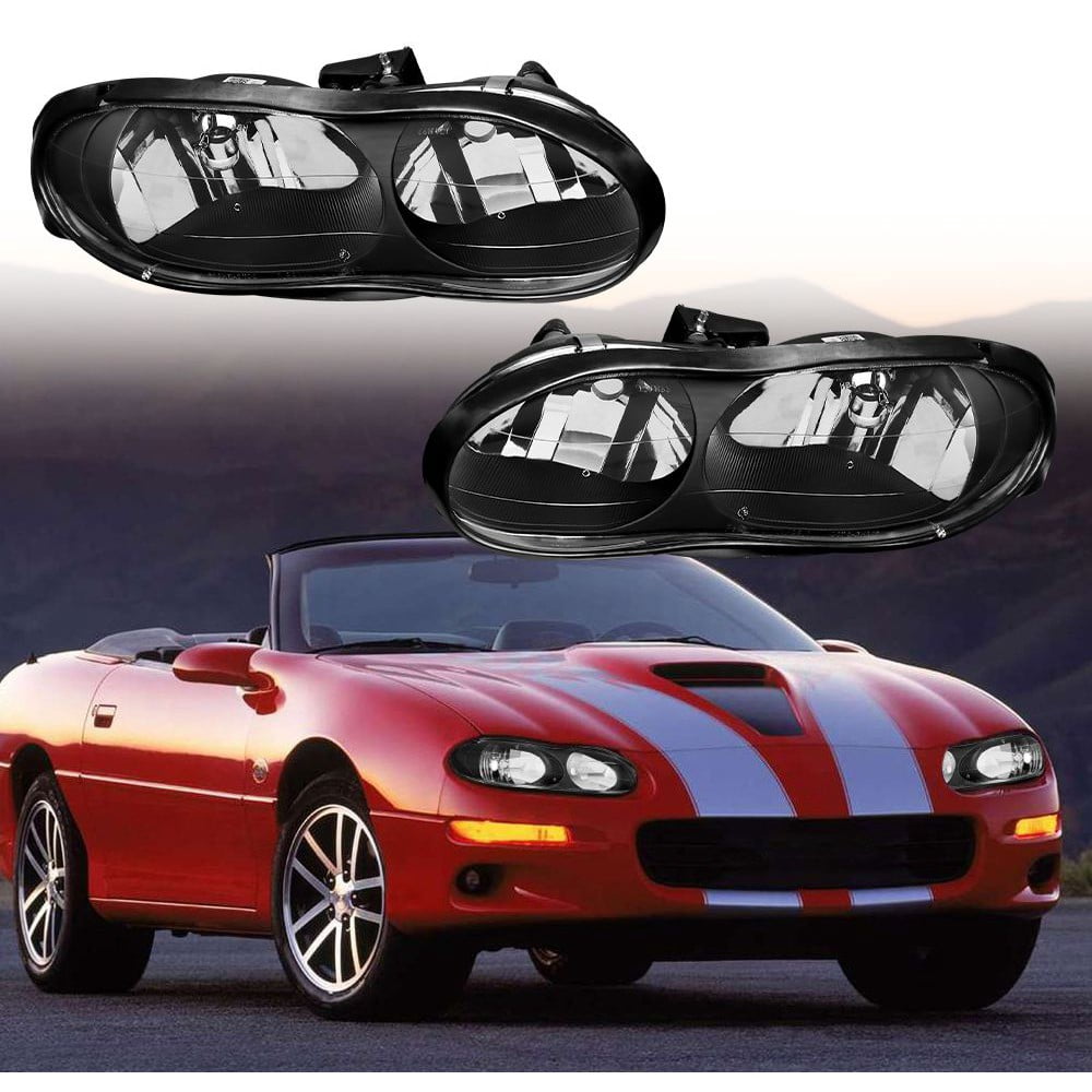 Teledu 2X Black Headlights lamps Left & Right For Camaro 98-02 Chevy ...