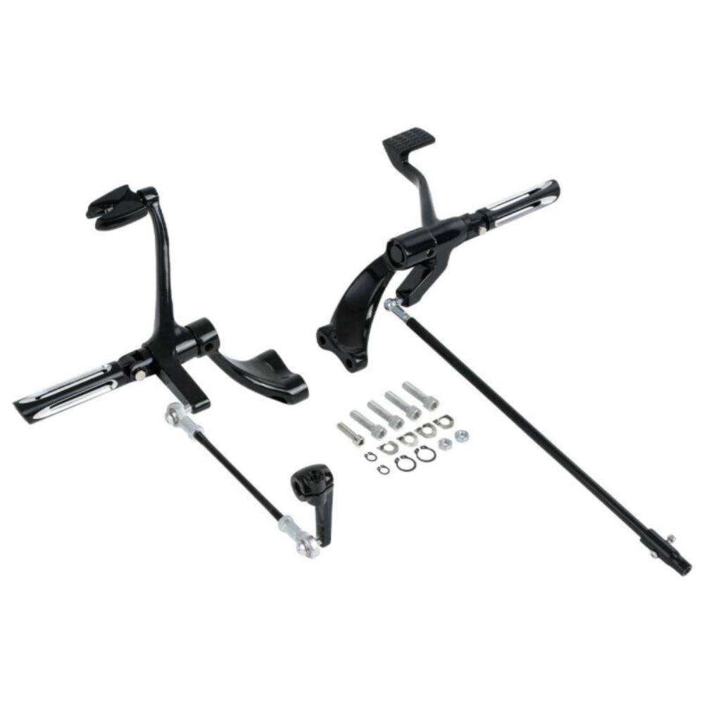 Teledu Black Forward Control Pegs Lever Linkages For 2004-2013 Harley ...