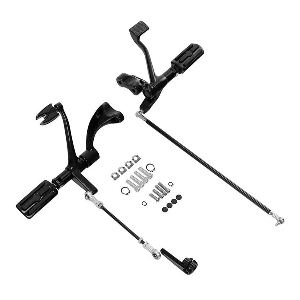 Teledu Black forward control Pegs Levers Linkages Fit For Harley ...