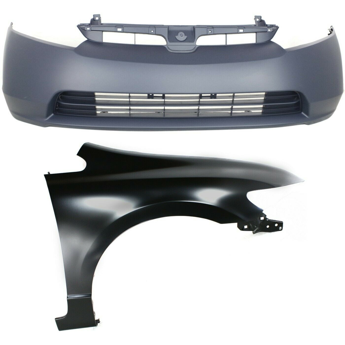 Teledu Bumper Cover Kit For 2006-2008 Honda Civic Sedan Front Right 4 ...