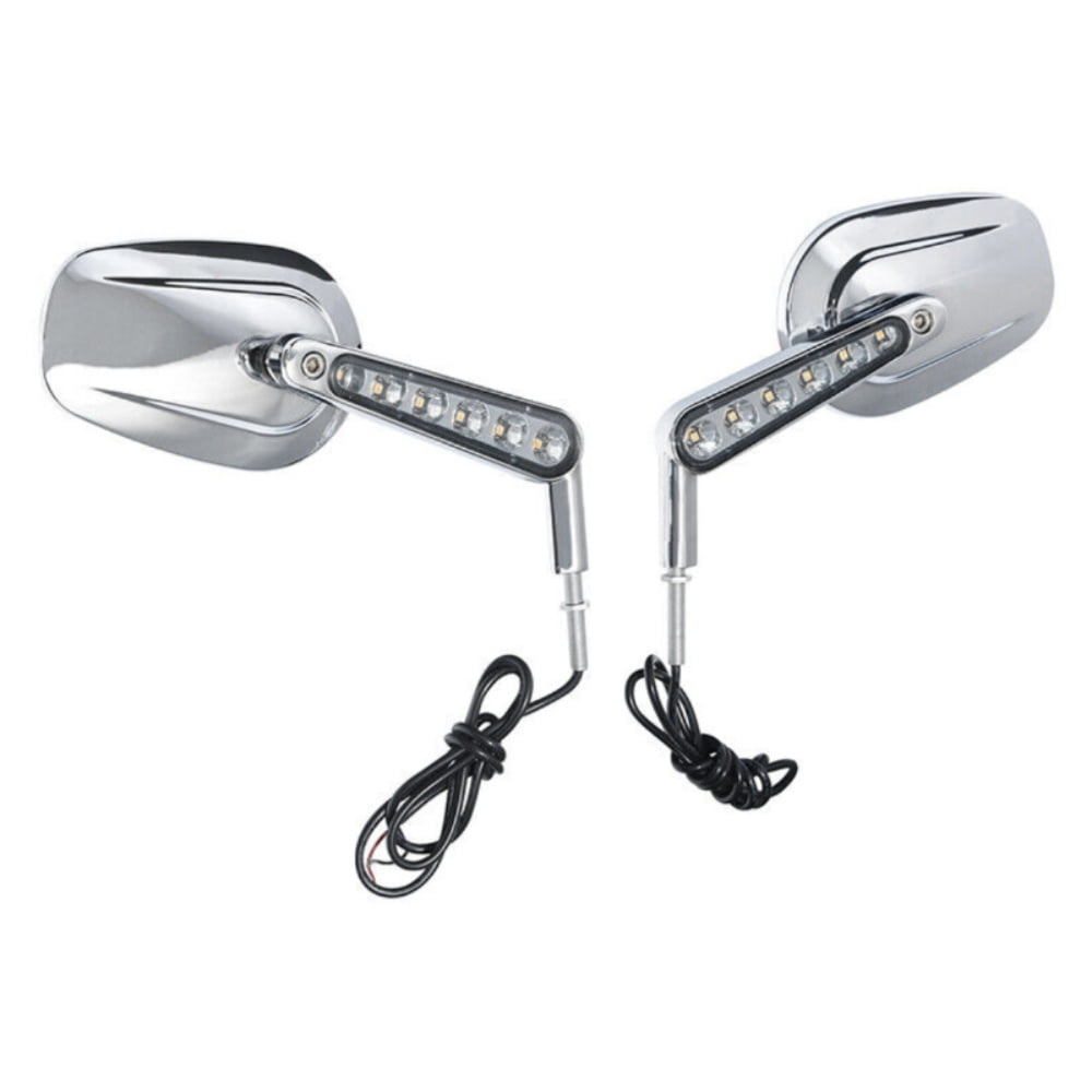 Teledu Chrome Muscle Rear View Mirrors & LED Front Turn Signals For V ...
