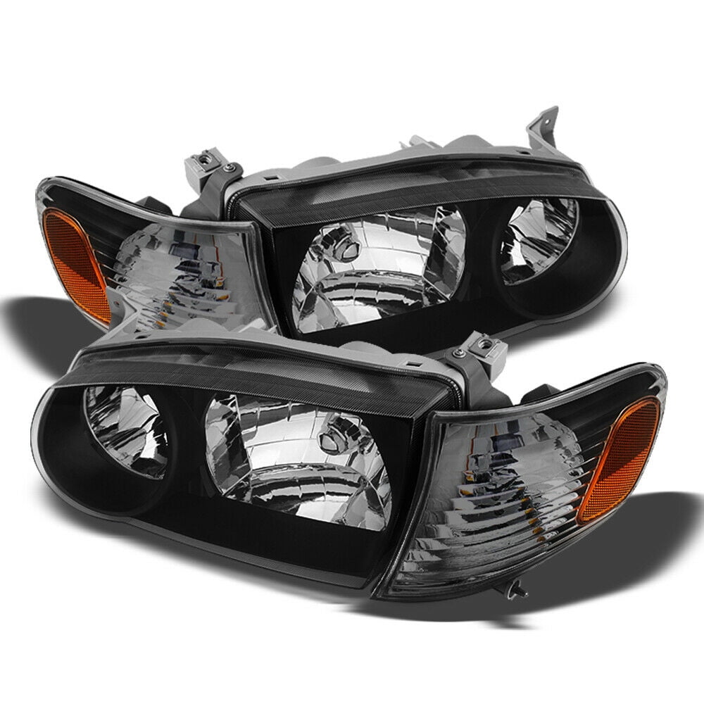 Teledu For 01-02 Toyota Corolla CE/LE Black Amber Headlight Signal ...