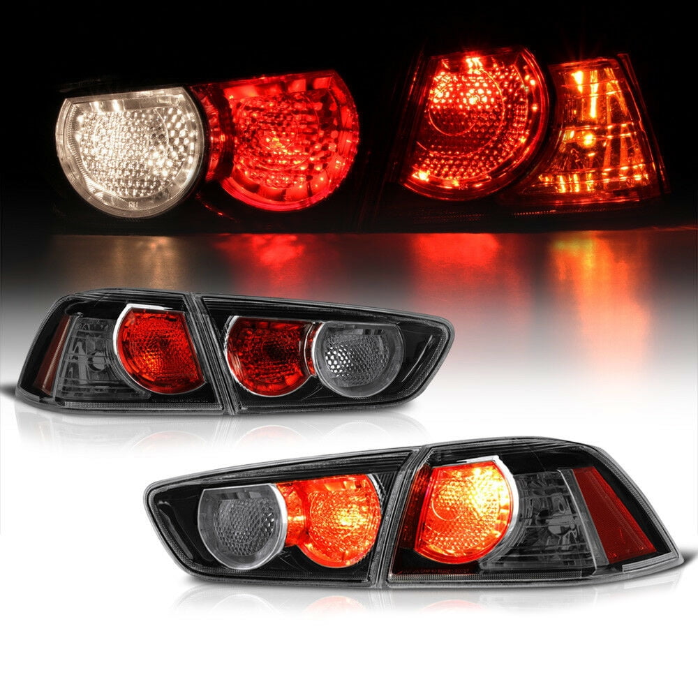 Teledu For 08-17 Mitsubishi Lancer EVO Ralliart "DARKEST SMOKE" Tail ...