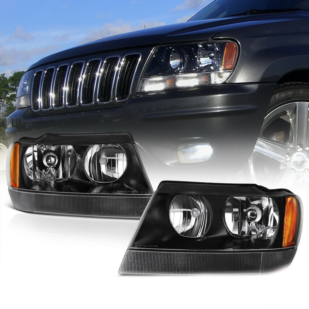 Teledu For 1999-04 Jeep Grand Cherokee WJ [CLEAR SIGNAL BAR] Black ...