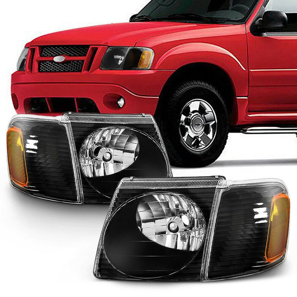 Teledu For 2001-05 Explorer Sport Trac Crystal Clear Black Headlight ...