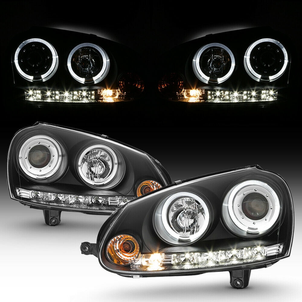 Teledu For 2005-2010 Volkswagen 2.0T L+R Black Halo Projector Headlight ...