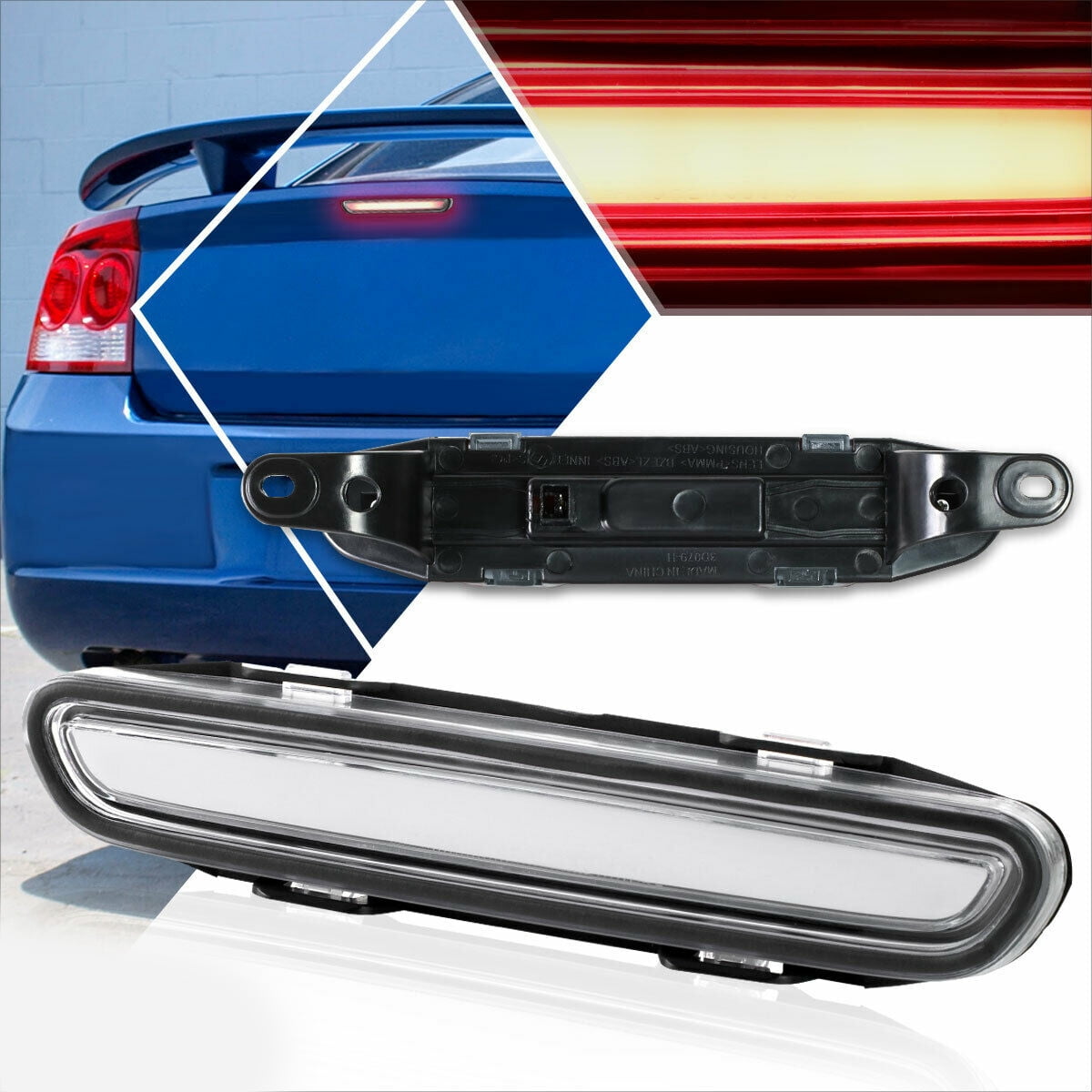 Teledu For 2006-10 Dodge Charger 3D LED Bar 3RD Tail Brake Light Rear ...