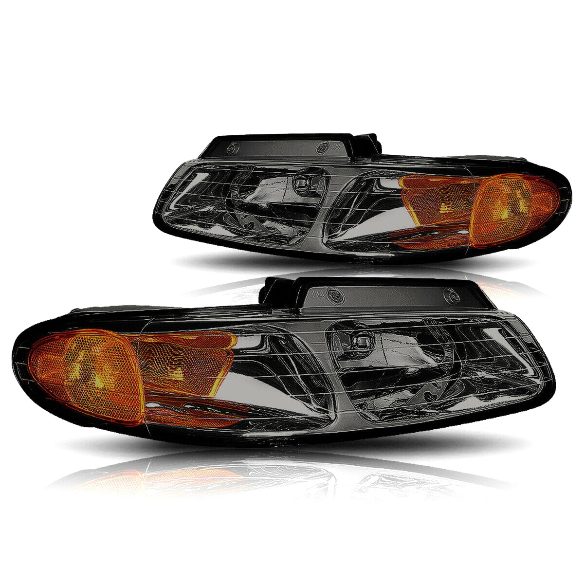 Teledu For Chrysler Dodge Plymouth Headlight/Lamp Smoked Housing Amber ...