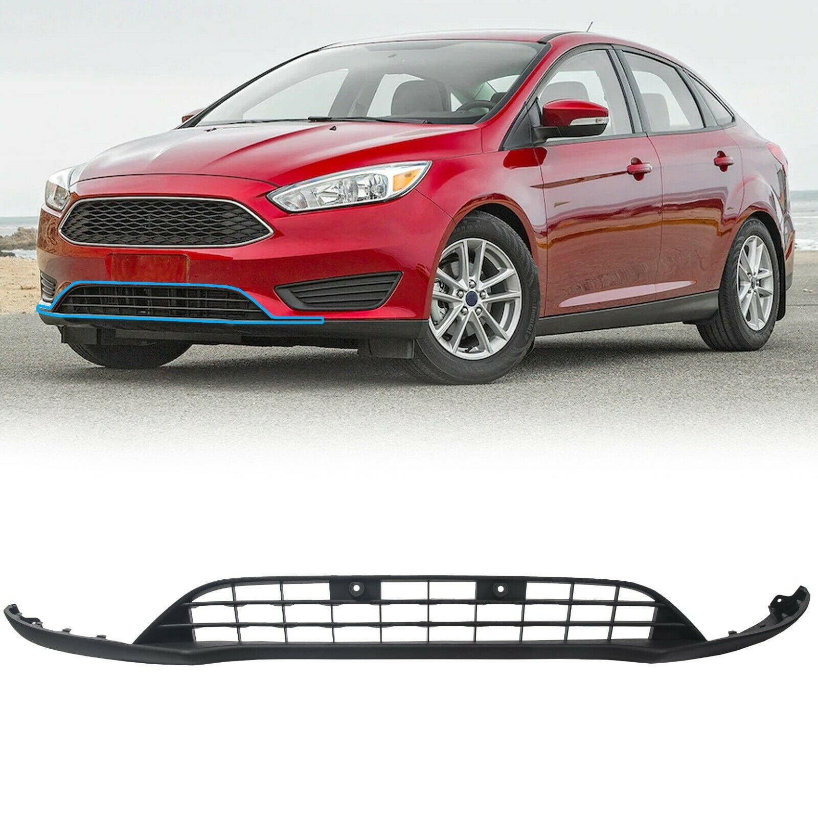 Teledu For Ford 15-18 Focus Front bumper Lower Valance Panel Grill ...