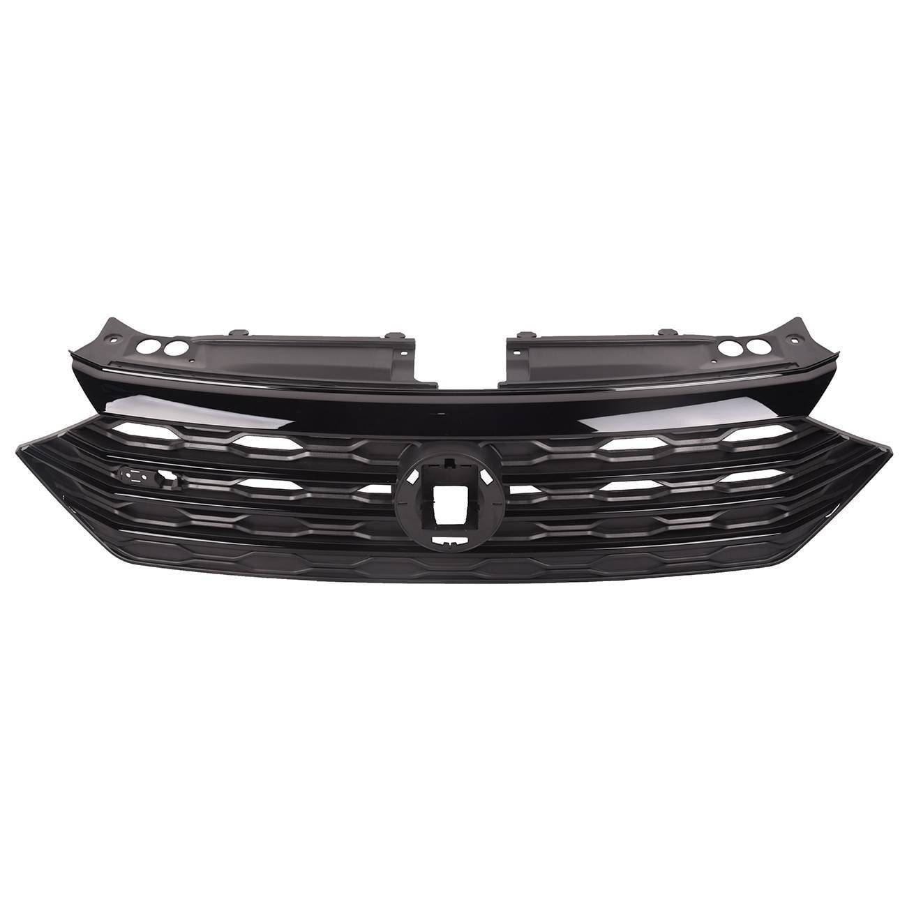 Teledu Front Bumper Grille Glossy Black Grill For 2019-2021 Volkswagen ...