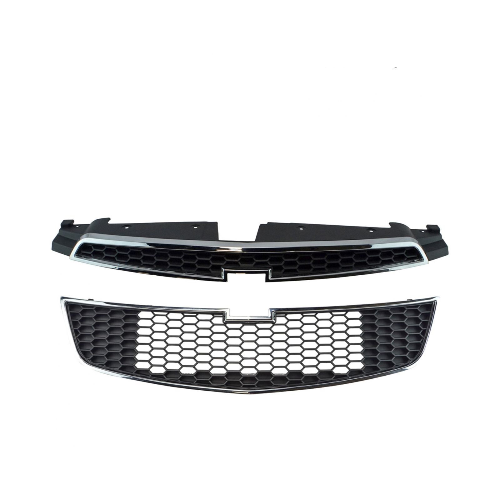 Teledu Front Upper Lower Chrome Black Grill Grille Assembly Kit Set of ...